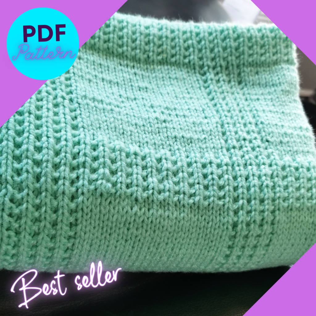 Knitting Pattern: Easy Baby Blanket | Easy 1 color, Beginner Friendly