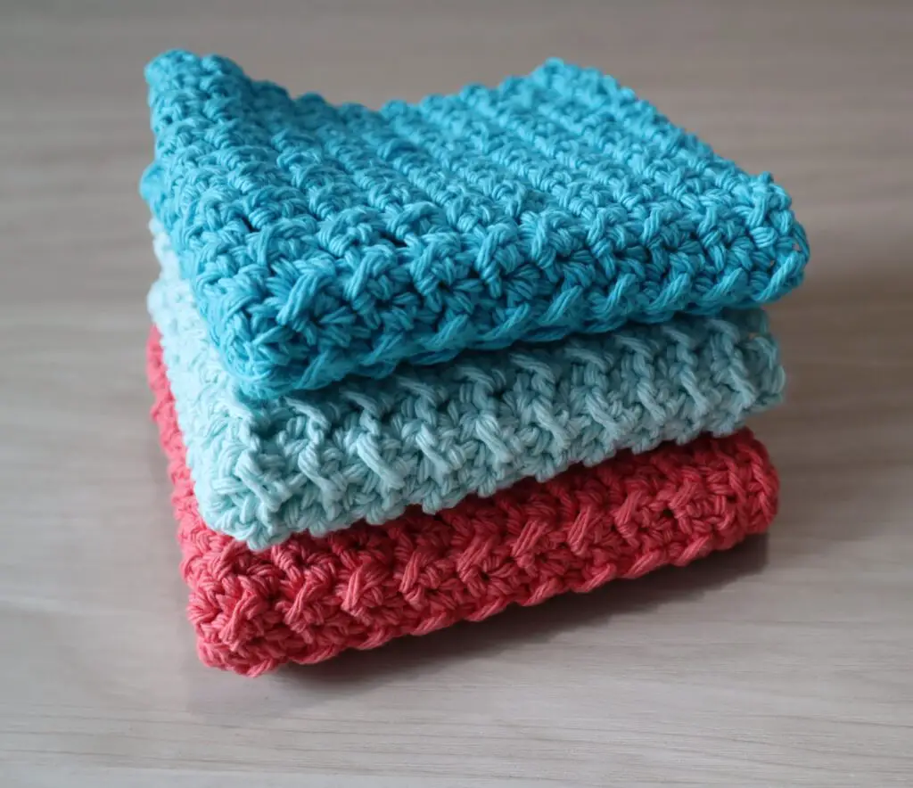 Fun Textured Crochet Dishcloth Pattern - Purple Rose Crafts